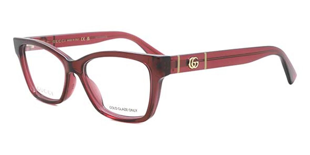 Gucci GG0634O 005 Glasses Shiny Transparent Burgundy | VisionDirect ...