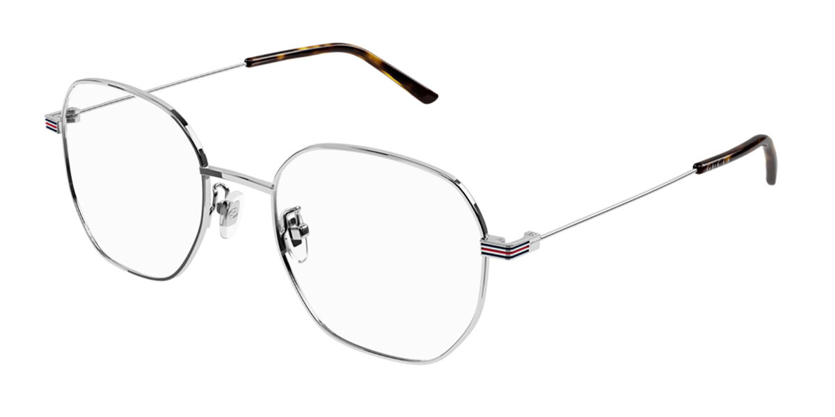 Gucci GG1125OA Asian Fit 003 Eyeglasses in Shiny Silver | SmartBuyGlasses USA