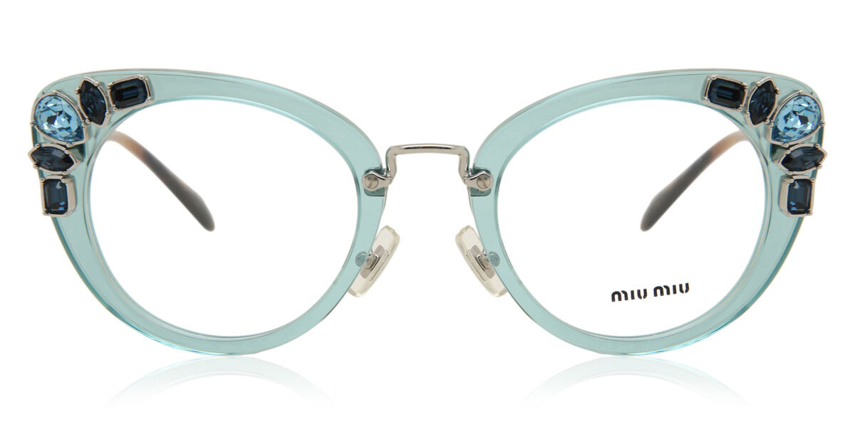Miu Miu MU05PV VAA1O1 Glasses Transparent Blue | VisionDirect Australia
