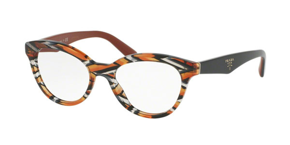 Prada PR 11RV TRIANGLE VAN1O1 Glasses Orange | VisionDirect Australia