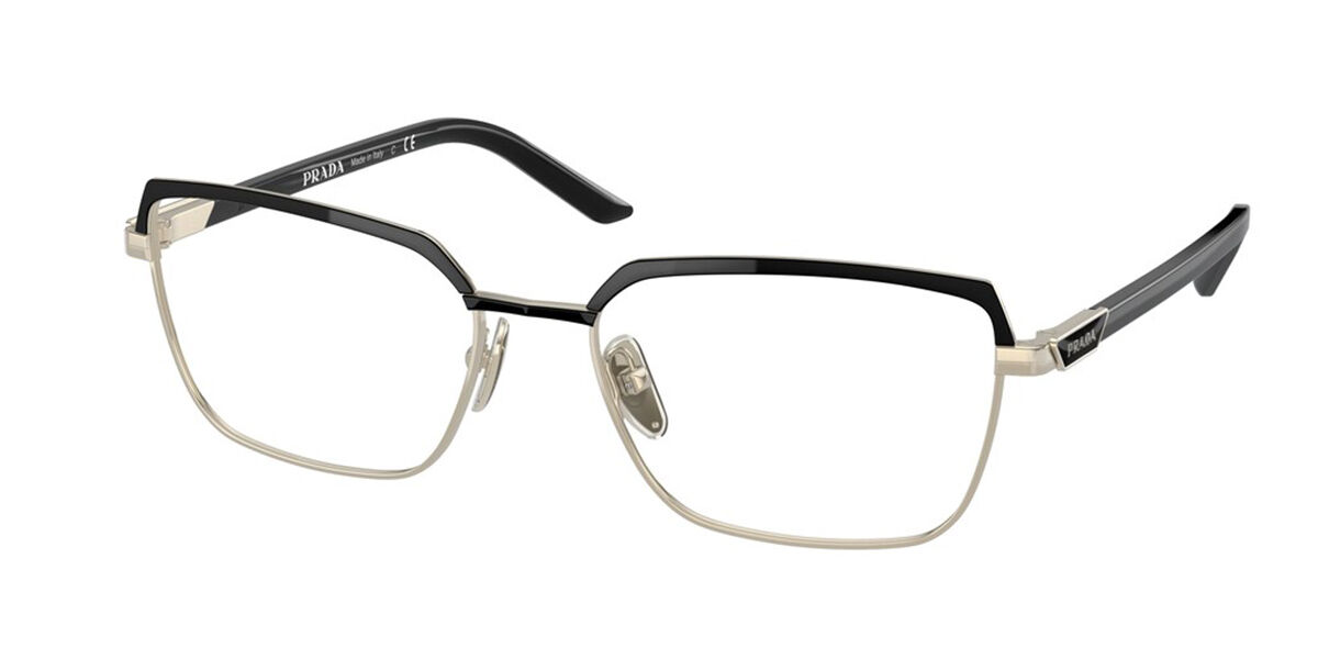 Prada PR 56YV AAV1O1 Glasses Black Pale Gold | VisionDirect Australia