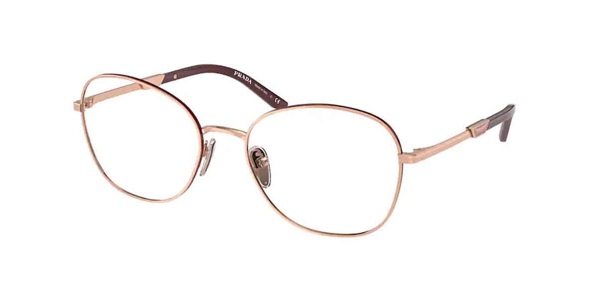 Prada PR 64YV 16A1O1 Oval Rose Gold Red Frame Eyeglasses ...