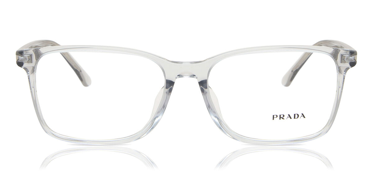 Prada PR 14WVF Asian Fit U431O1 Eyeglasses in Transparent Grey ...