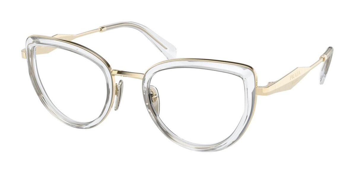 Prada PR 54ZV 2AZ1O1 Eyeglasses in Clear Gold | SmartBuyGlasses USA