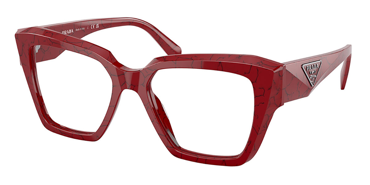 Prada PR 09ZV 15D1O1 Eyeglasses in Red Marble | SmartBuyGlasses USA