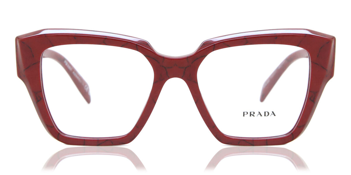 Prada PR 09ZV 15D1O1 Eyeglasses in Red Marble | SmartBuyGlasses USA