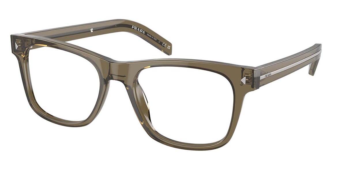Prada PR A13V 18T1O1 Glasses Transparent Earth Green | VisionDirect ...