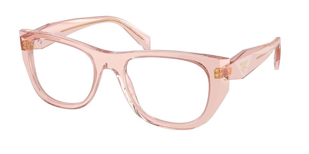 Prada PR A18V 19Q1O1 Glasses Transparent Peach Pink | VisionDirect ...