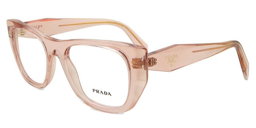 Prada PR A18V 19Q1O1 Square Transparent Peach Pink Eyeglasses ...