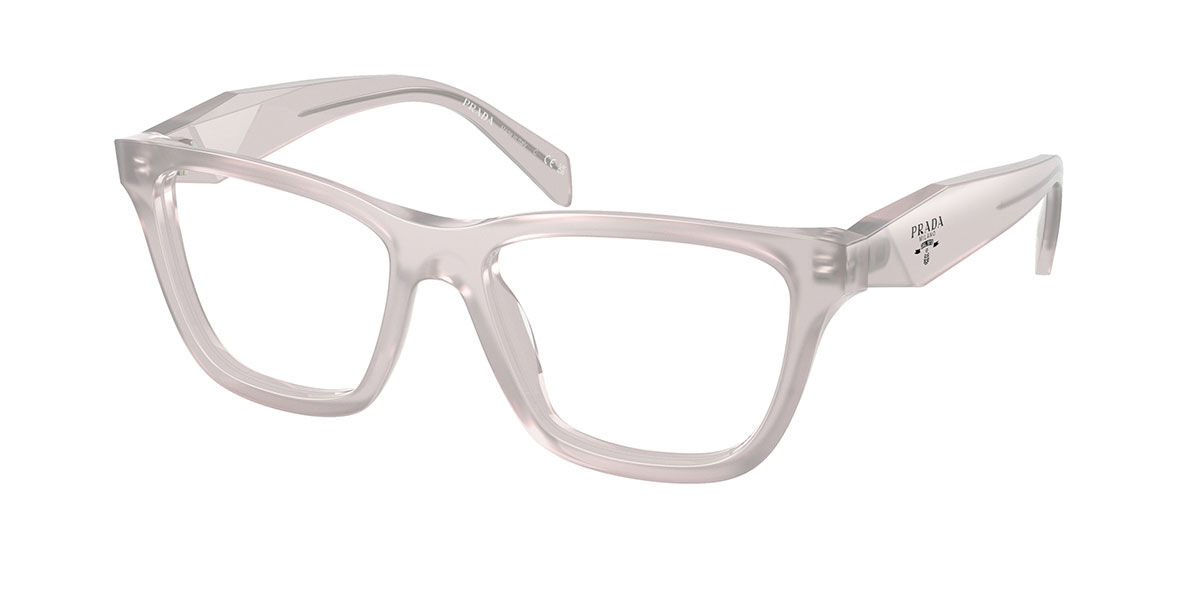 Prada PR C10V 29G1O1 Square Opal Dove Frame Eyeglasses | SmartBuyGlasses ID