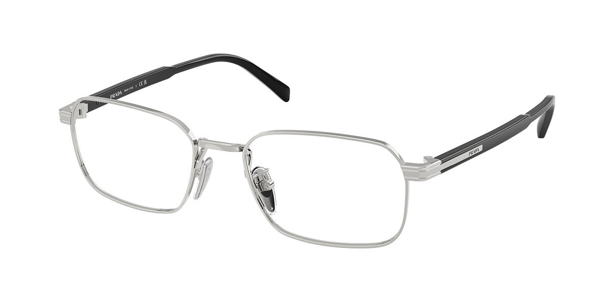 Lentes ópticos Prada PR C50VD Asian Fit 1BC1O1 Rectangulares Plateado ...