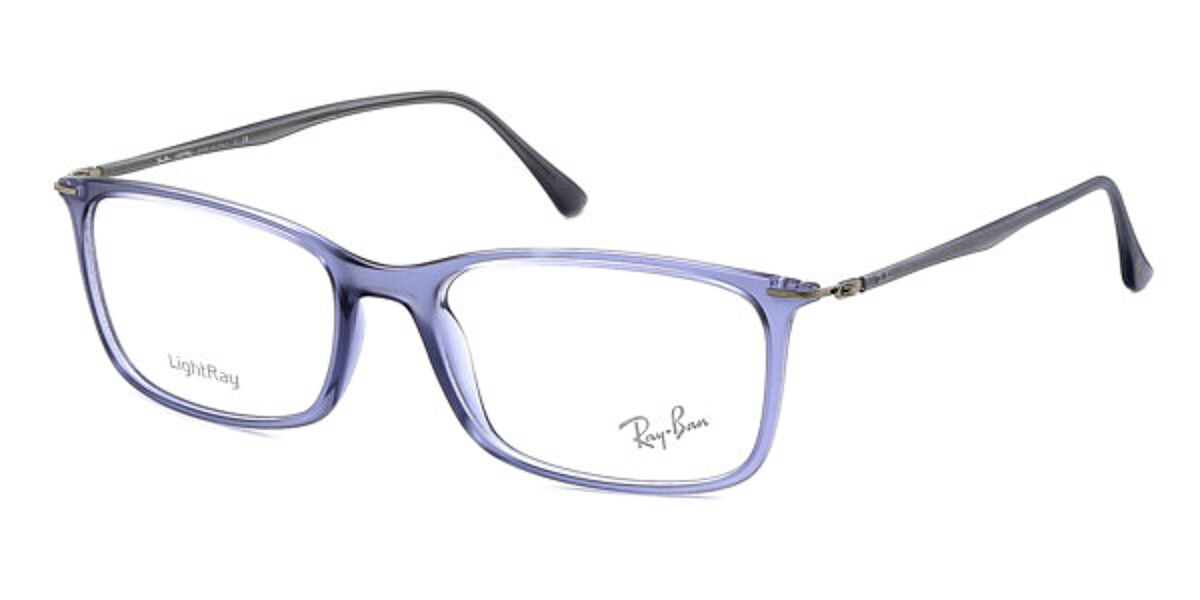 Ray-Ban RX7031F Light Ray Asian Fit 5401 Rectangle Grey Violet ...