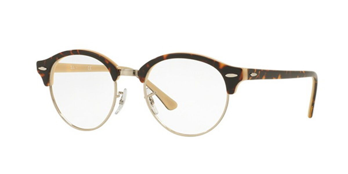 Ray-Ban RX4246V ClubRound 5762 Eyeglasses in Clear/Gold ...