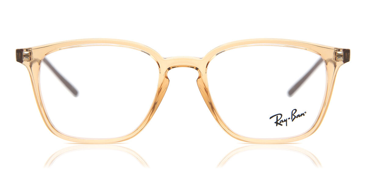 Ray-Ban RX7185 5940 Eyeglasses in Transparent Light Brown ...