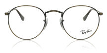 Ray-Ban RX3447V Round Metal 2861 Eyeglasses in Black on Silver ...