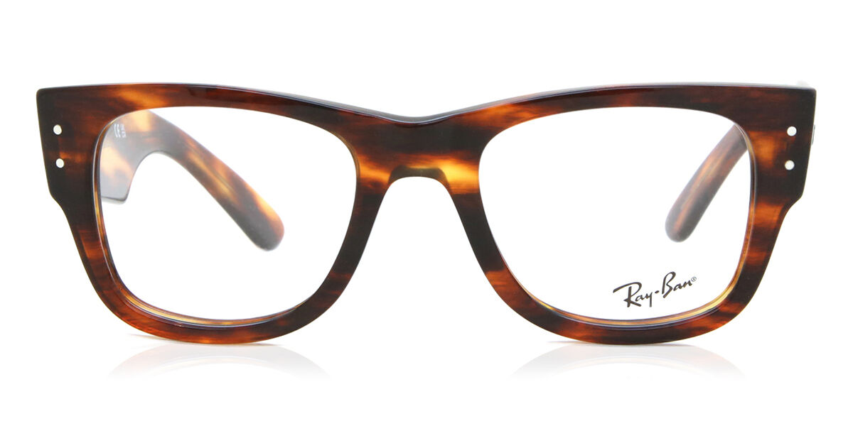 Óculos Graduados Ray-Ban RX0840V Mega Wayfarer 2144 Striped Tortoise ...