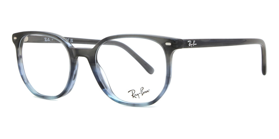 Ray-Ban RX5397 Elliot 8254 Geometric Transparent Grey Blue Stripes ...