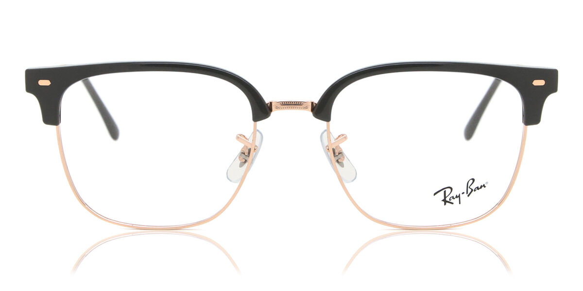 Ray-Ban RX7216 New Clubmaster 8322 Eyeglasses in Dark Grey on Rose Gold ...