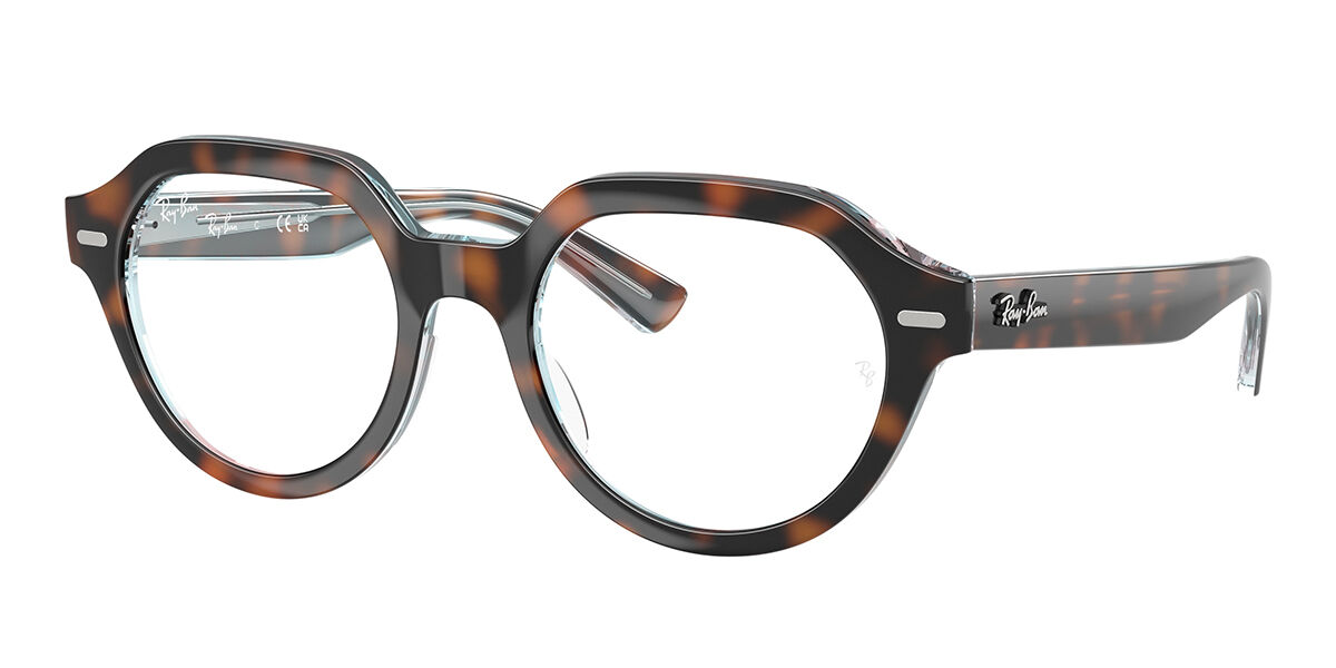 Ray-Ban RX7214 Gina 8401 Eyeglasses in Dark Tortoise on Multicolor ...