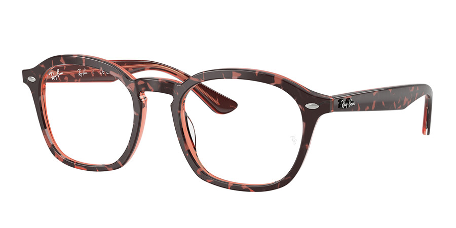 Ray-Ban RX5451 8488 Square Tortoise on Red Eyeglasses | SmartBuyGlasses ...