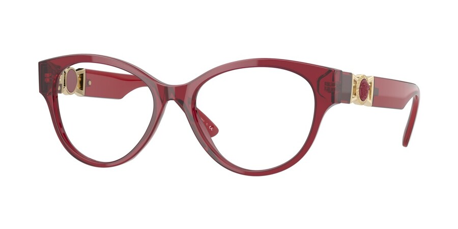 Versace VE3313F Asian Fit 388 Eyeglasses in Transparent Red | SmartBuyGlasses USA