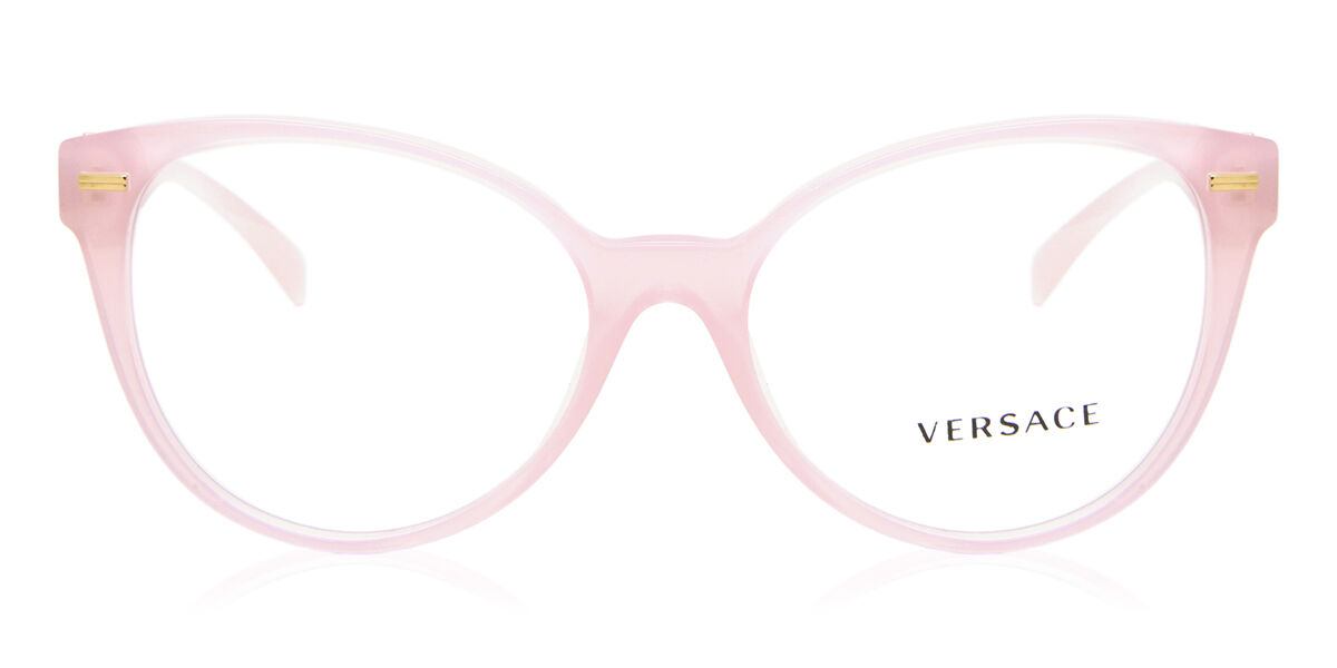 Versace VE3334 5402 Eyeglasses in Transparent Pink | SmartBuyGlasses USA