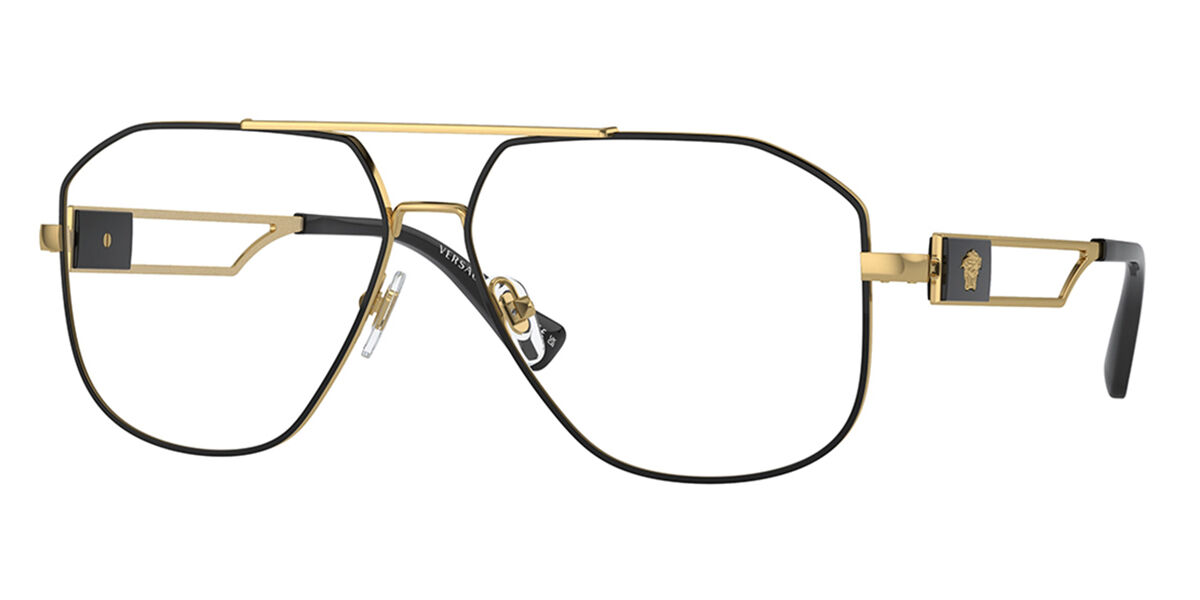 Versace VE1287 1443 Eyeglasses in Black on Gold | SmartBuyGlasses USA