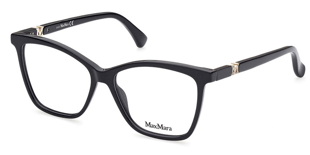 Max Mara MM5017 001 Eyeglasses in Shiny Black | SmartBuyGlasses USA