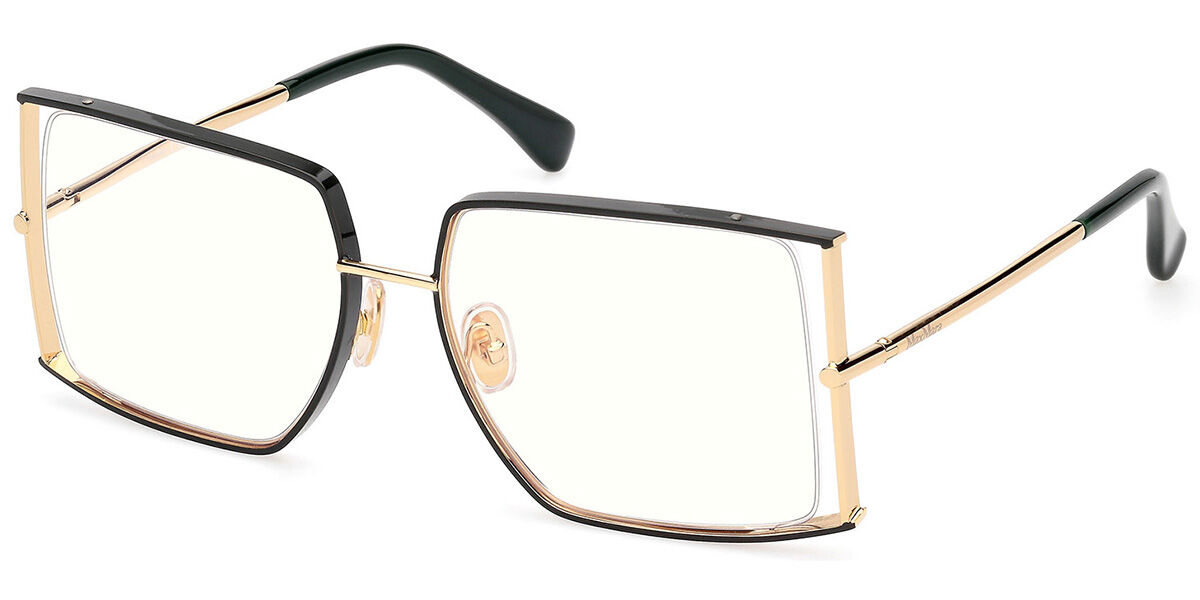 Max Mara MM5156-B Blue-Light Block 098 Glasses Shiny Dark Green/Gold | SmartBuyGlasses UK