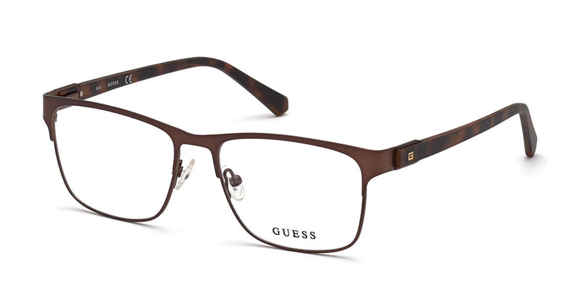 Guess GU50013 049 Cat Eye Matte Brown Eyeglasses | SmartBuyGlasses US