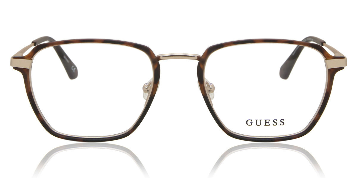 Guess GU50041 052 Square Dark Havana Eyeglasses | SmartBuyGlasses US