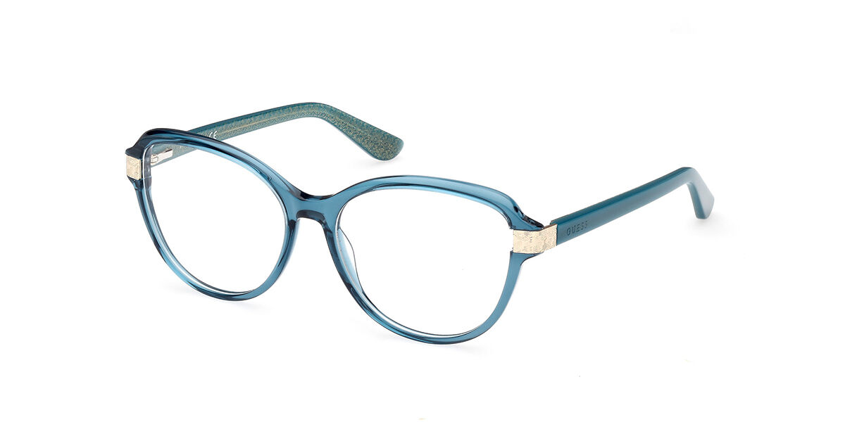 Guess GU2955 087 Eyeglasses in Transparent Shiny Turquoise ...