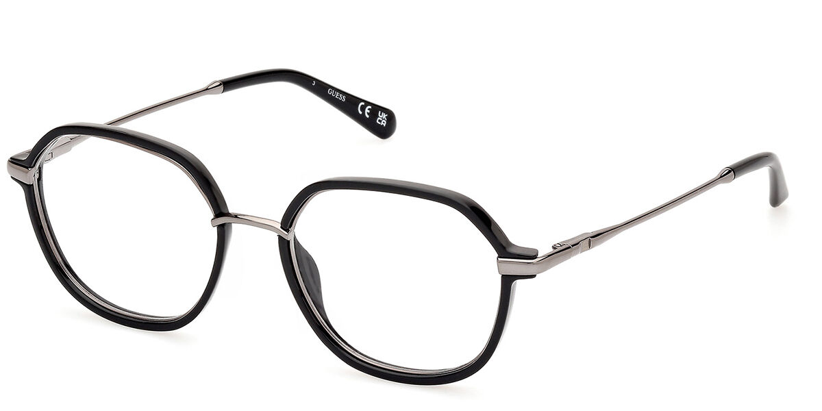 Guess GU50098 001 Eyeglasses in Shiny Black | SmartBuyGlasses USA
