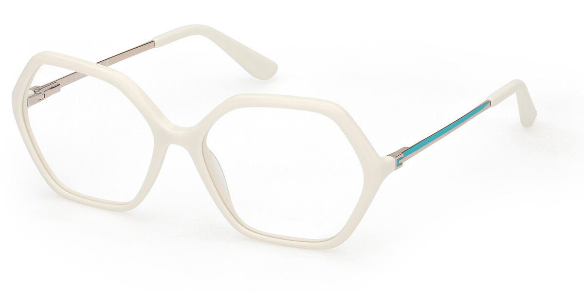 Guess GU50149 021 Eyeglasses in Shiny White | SmartBuyGlasses USA