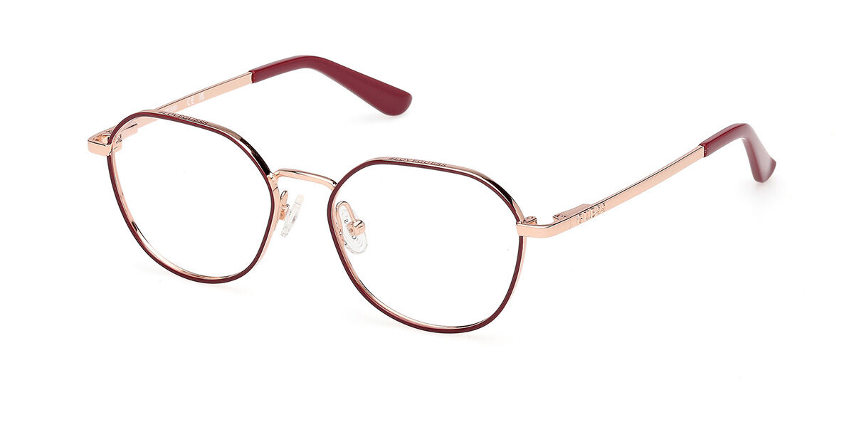 Guess GU2724 071 Geometric Shiny Rose Gold/Red Eyeglasses | Vision ...
