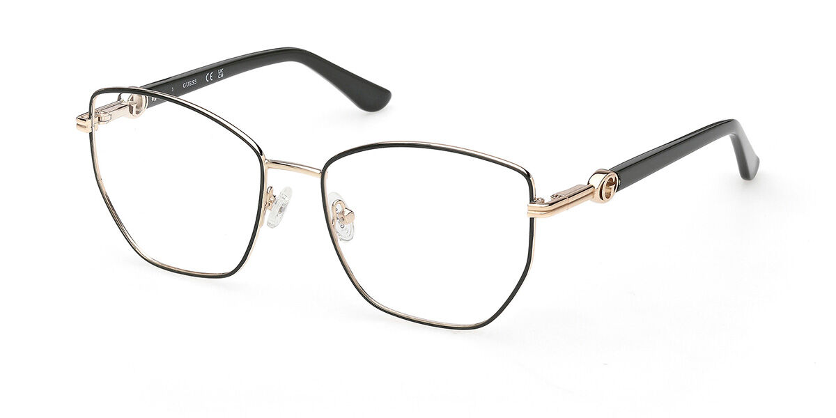 Guess GU50312 096 Geometric Shiny Dark Green/Gold Eyeglasses | Vision ...