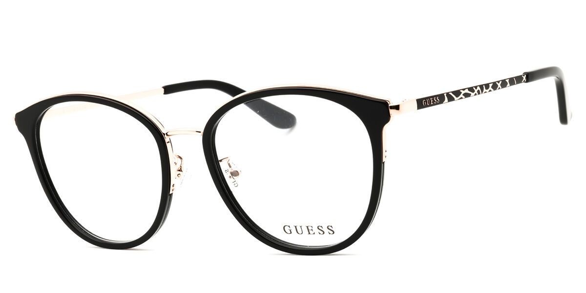 Guess GU50201-D Asian Fit 001 Oval Shiny Black Frame Eyeglasses ...