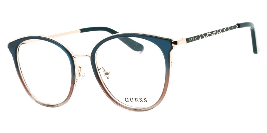 Guess GU50201-D Asian Fit 092 Oval Shiny Faded Prussian Blue Brown ...