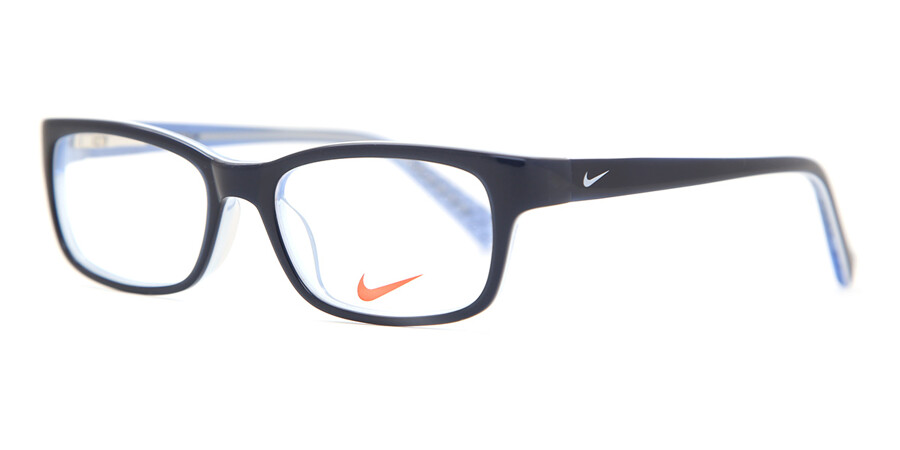 Nike 5513 Kids 220 Rectangle Black Transparent Light Blue Eyeglasses ...