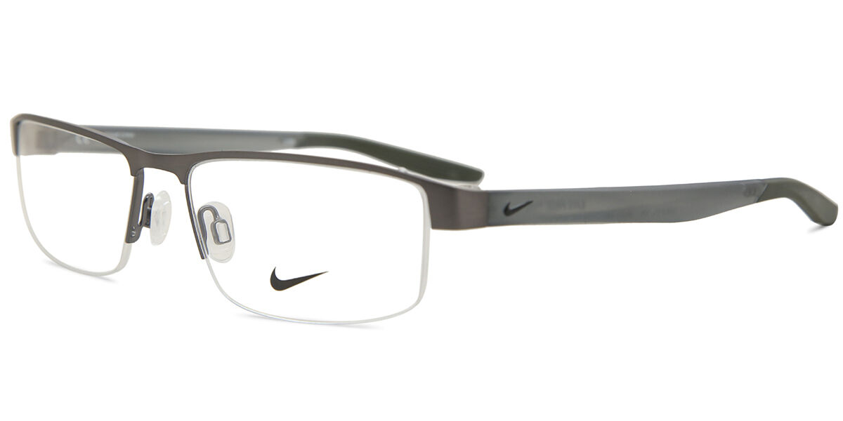 Nike 8137 075 Rectangle Brushed Gunmetal Grey Eyeglasses ...