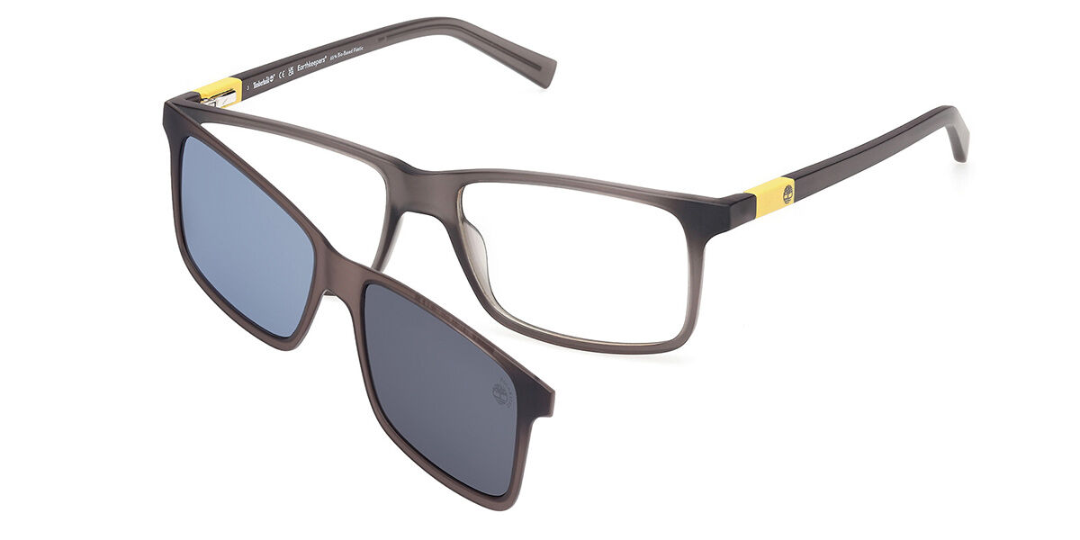 Timberland TB1765 with Clip-On 020 Rectangle Opaque Dark Grey Frame ...