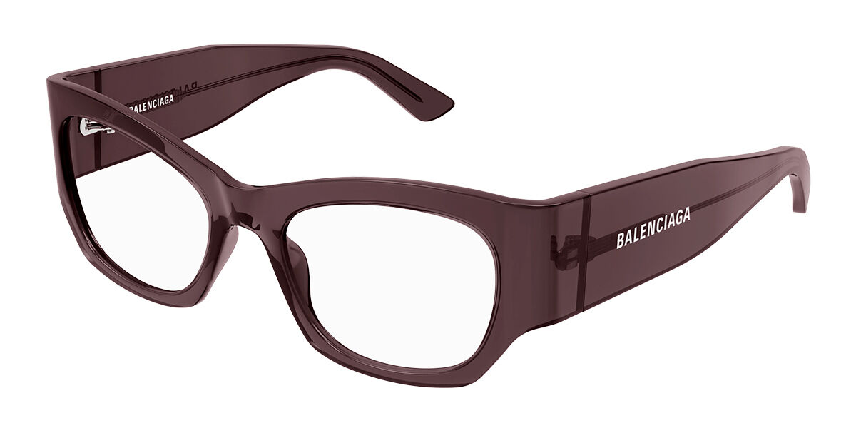 Balenciaga BB0333O Asian Fit 005 Cat Eye Transparent Brown Eyeglasses ...