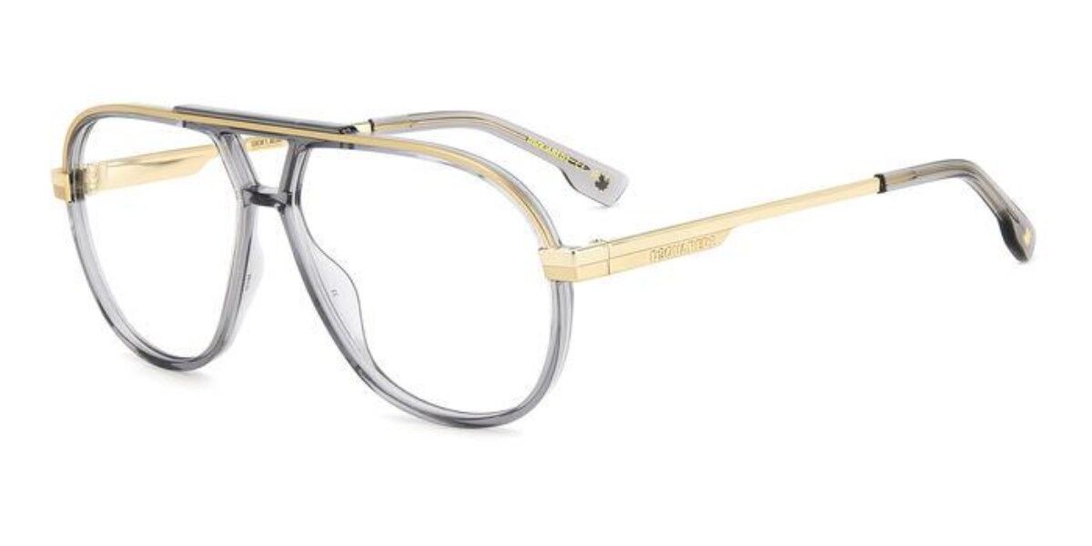 Dsquared2 D2 0113 KB7 Eyeglasses in Transparent Grey/Gold | SmartBuyGlasses USA