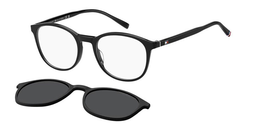 Tommy Hilfiger TH 2268/C With Clip-On 003 Oval Black Eyeglasses ...