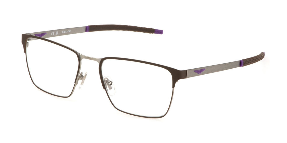 Police VPLG79 SOLSTICE 3 8BMY Eyeglasses in Brown Silver ...