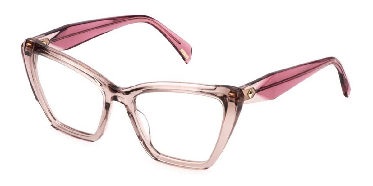 Police VPLP52E GEM 6 07T1 Cat Eye Transparent Beige Brown Eyeglasses ...