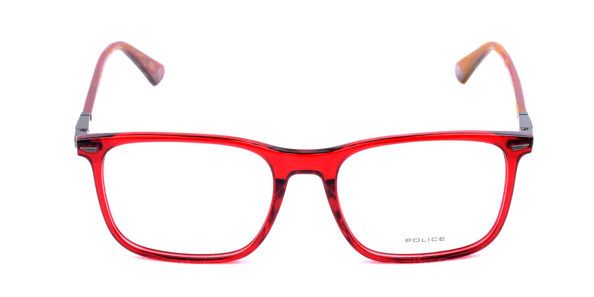 Police VPLF80M 0954 Rectangle Transparent Red Eyeglasses | Vision ...