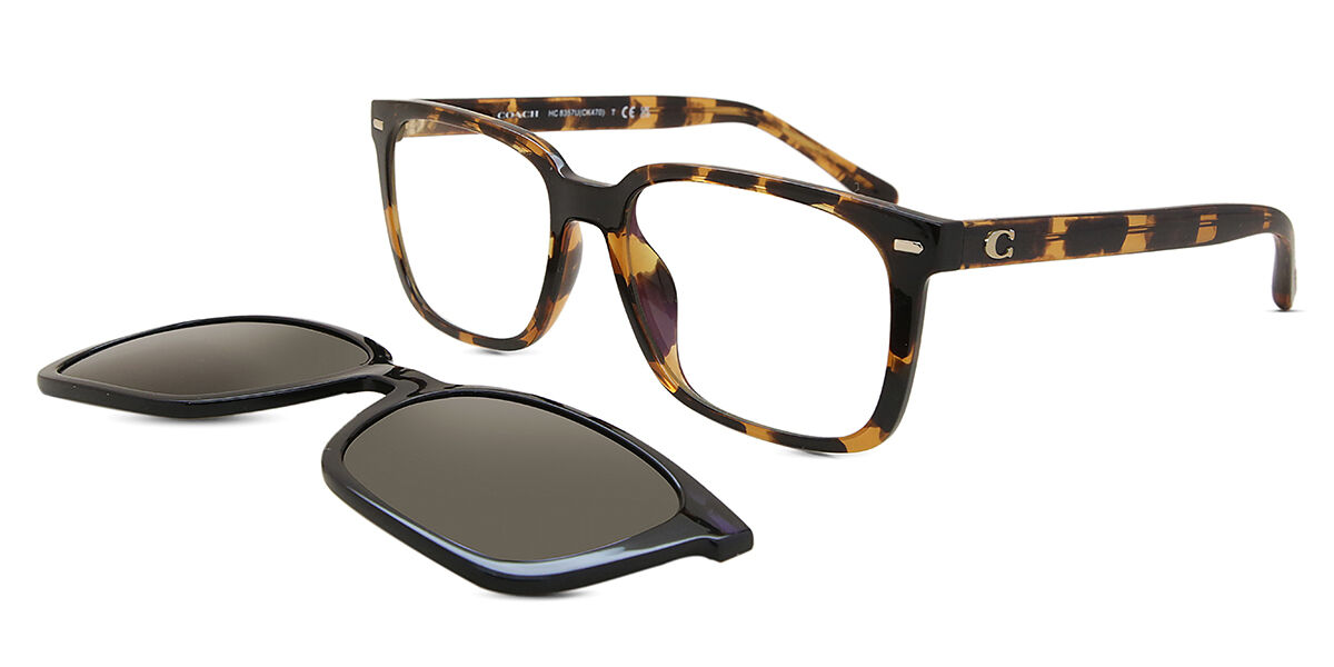 Coach HC8357U CK470 With Clip-On Asian Fit 51203 Glasses Dark Tortoise ...