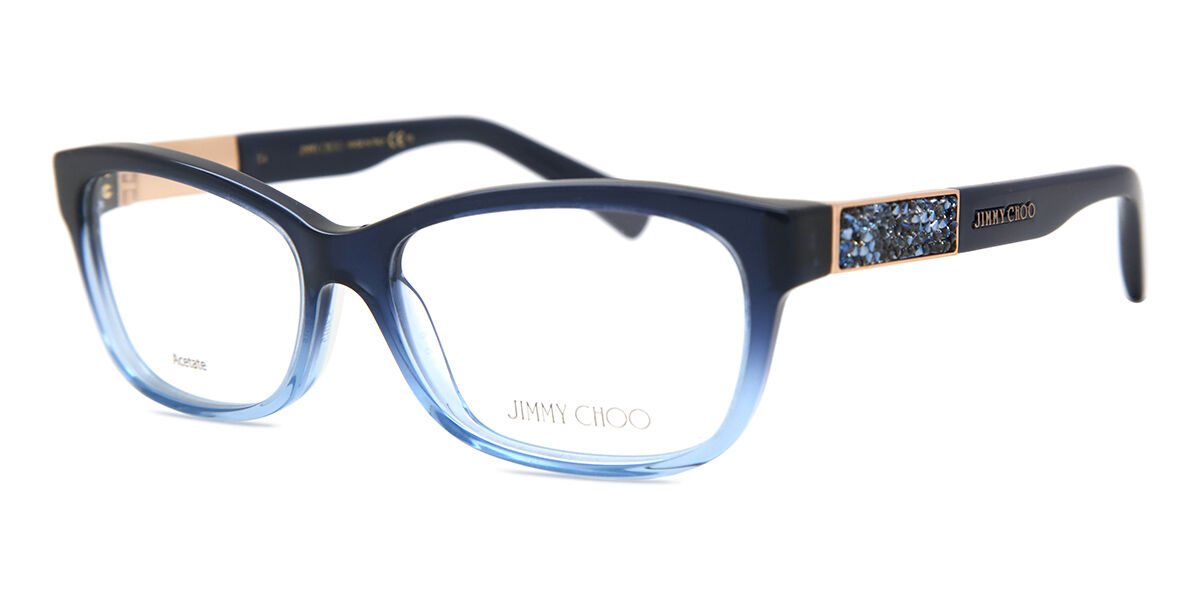 Jimmy Choo Jc110 WTA Rectangle Shaded Blue Eyeglasses | SmartBuyGlasses US
