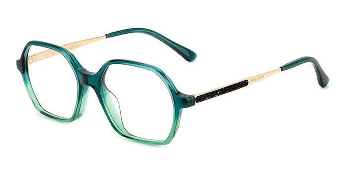 Jimmy Choo JC380/G 1ED Eyeglasses in Transparent Faded Green ...